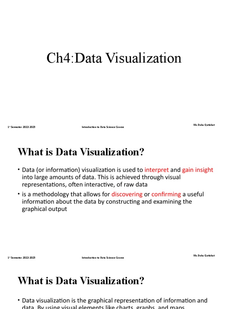 CH 4 Data Visualization | Download Free PDF | Data | Data Analysis