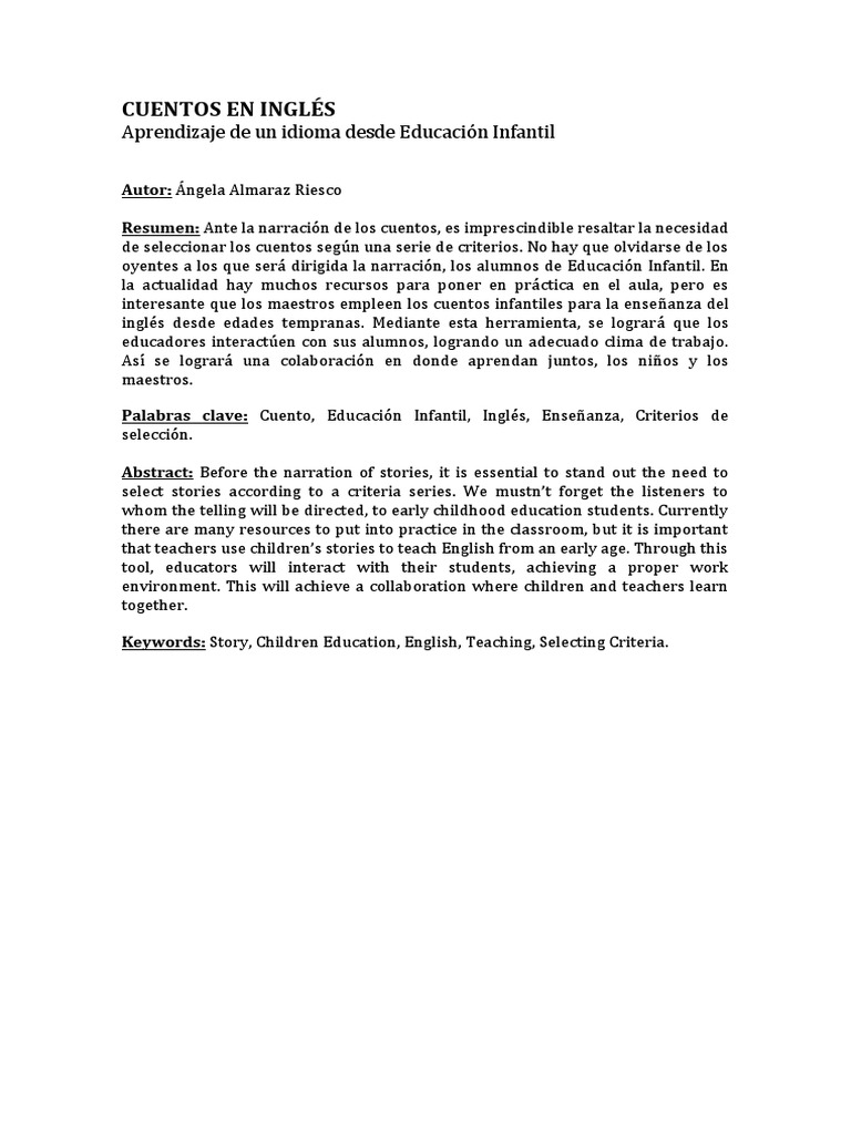 CUENTOS EN INGLÉS. Completo | PDF