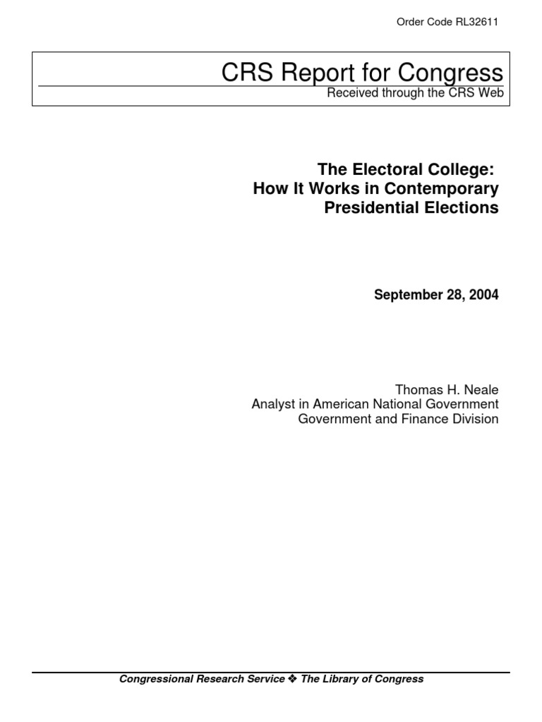 The Electoral College: How It Works | PDF | United States Presidential ...
