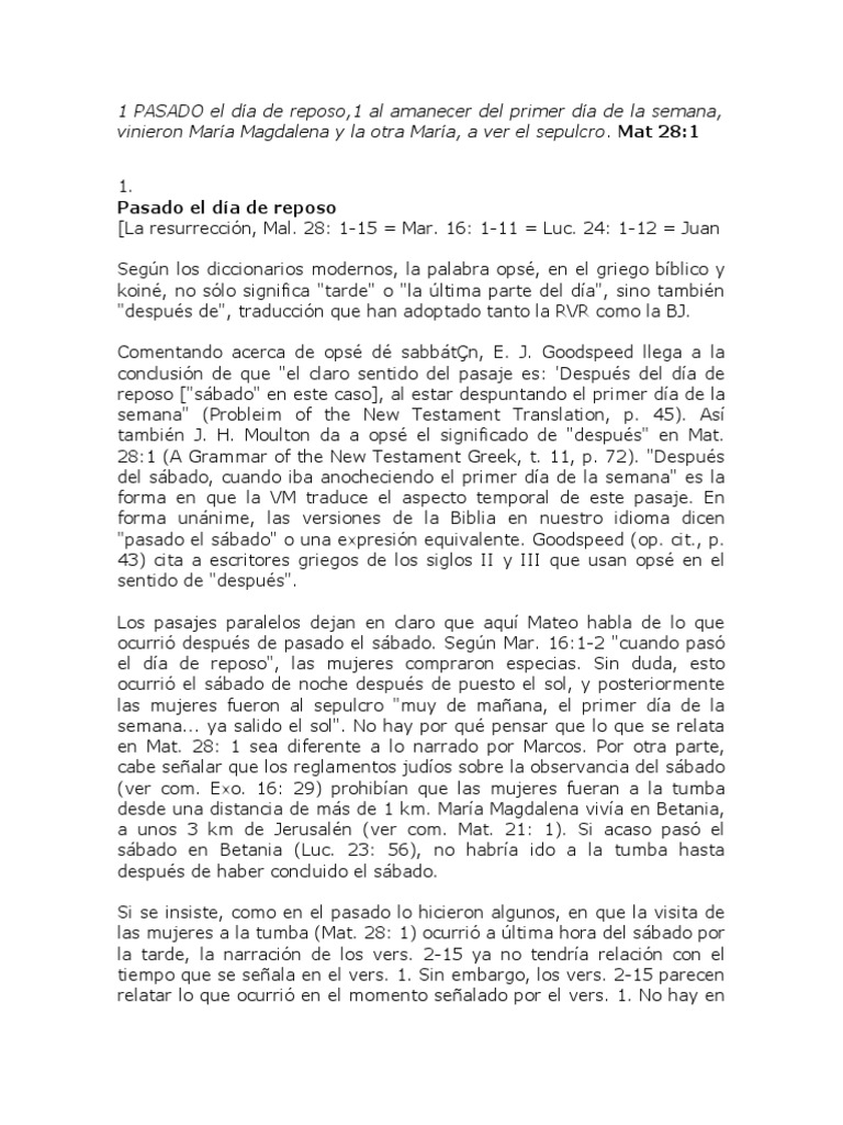 Resurrección: Visita al Sepulcro | PDF | La resurrección de Jesús ...