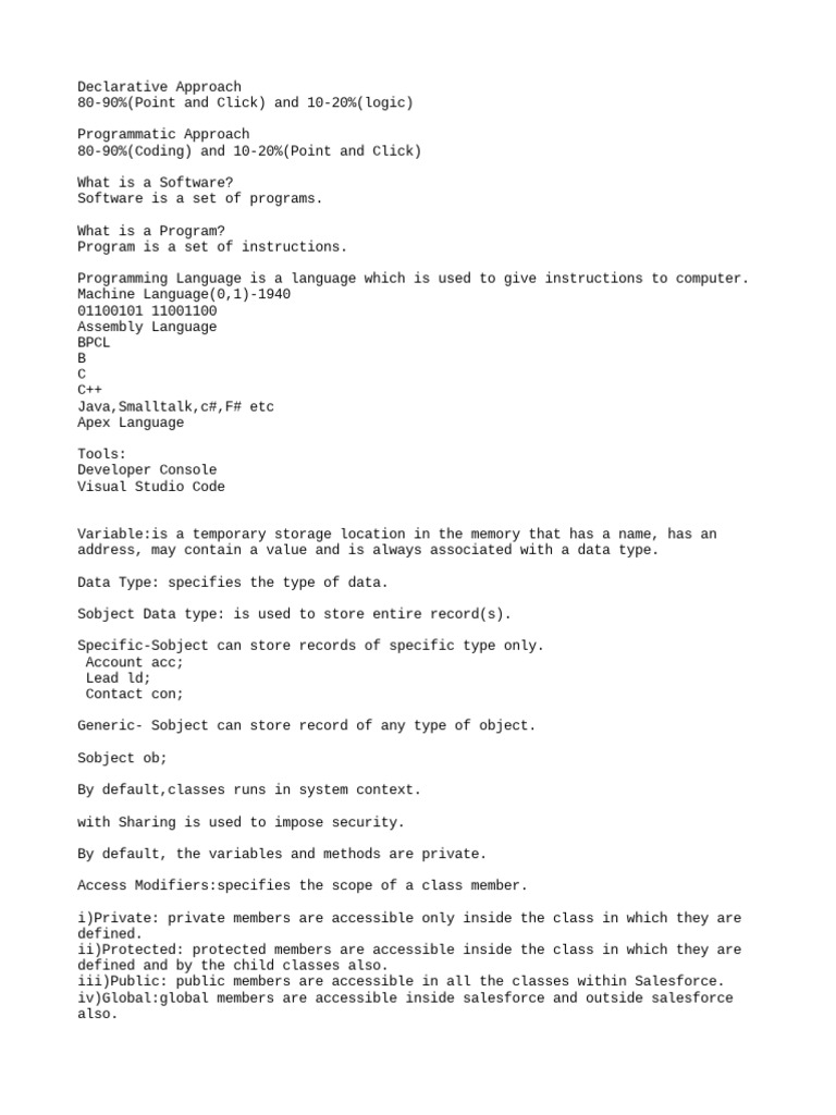 Apex Notes-Day 1 & 2 | PDF | Class (Computer Programming) | Method ... Apex Notes-Day 1 & 2 | PDF | Class (Computer Programming) | Method ...