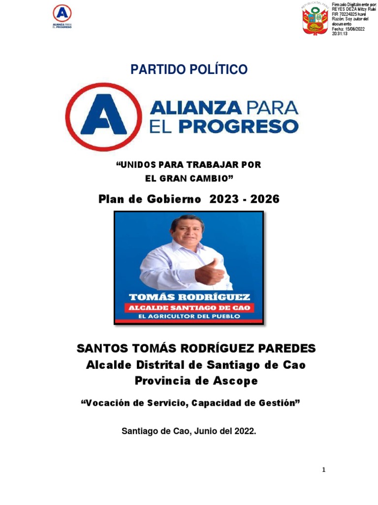 Alianza para El Progreso | PDF | Democracia | Ideologías políticas