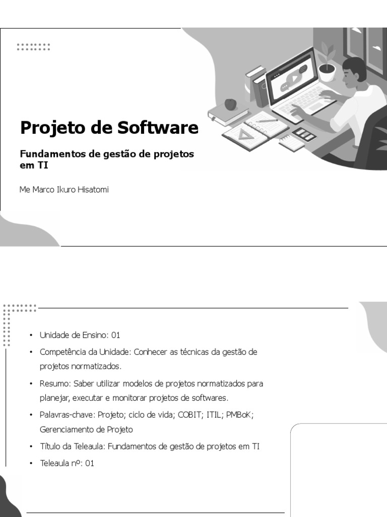 01 Resumo - Projeto de Software | PDF | Cobit | Itil
