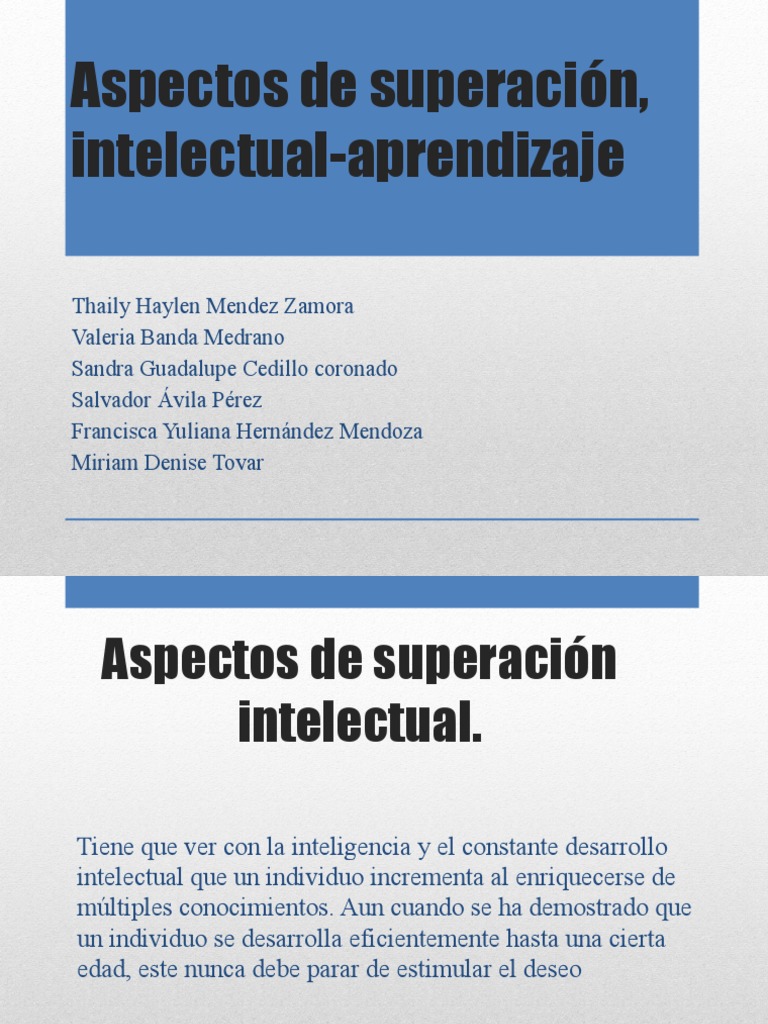 Aspectos de Superación, Intelectual-Aprendizaje | PDF
