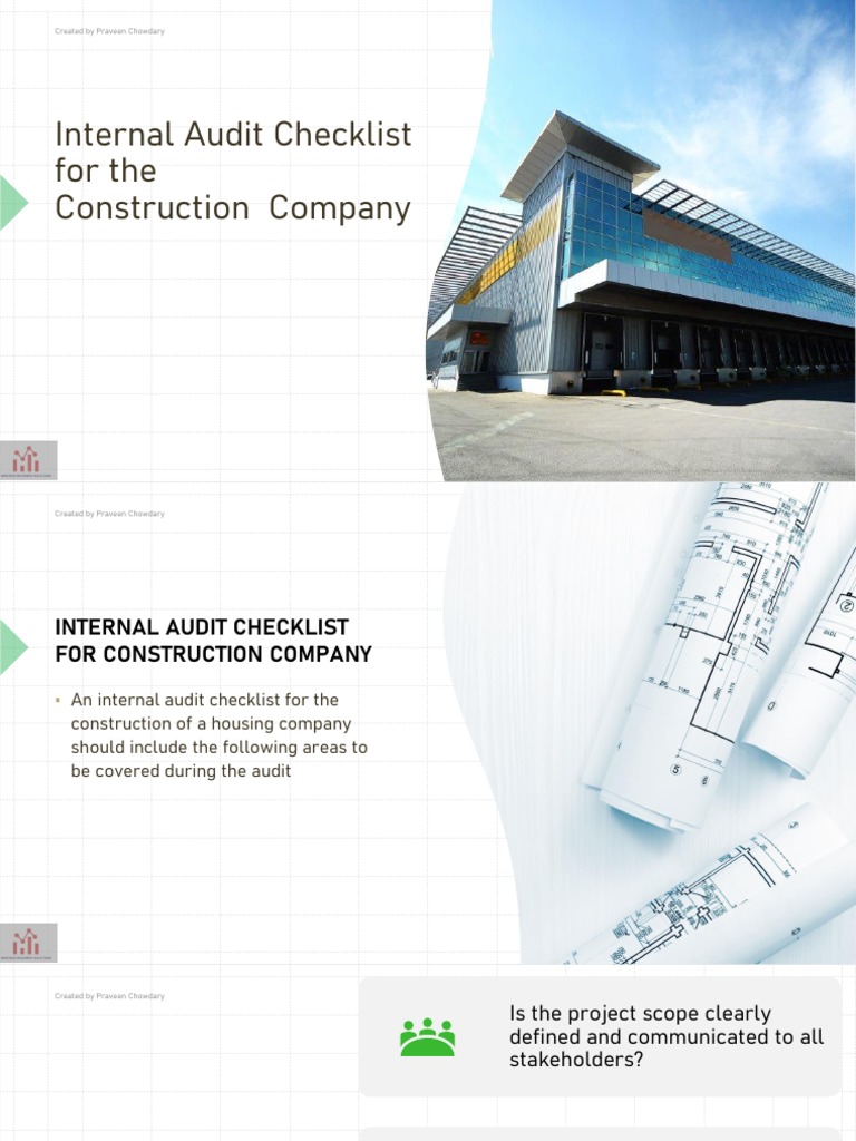 Internal Audit Checklist For An Construction Industry 1684113597 | PDF ...