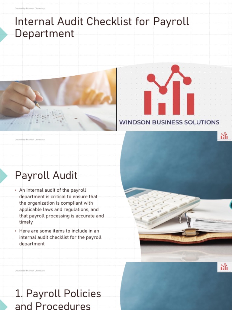 Payroll Internal Audit Checklist | PDF | Payroll Tax | Payroll