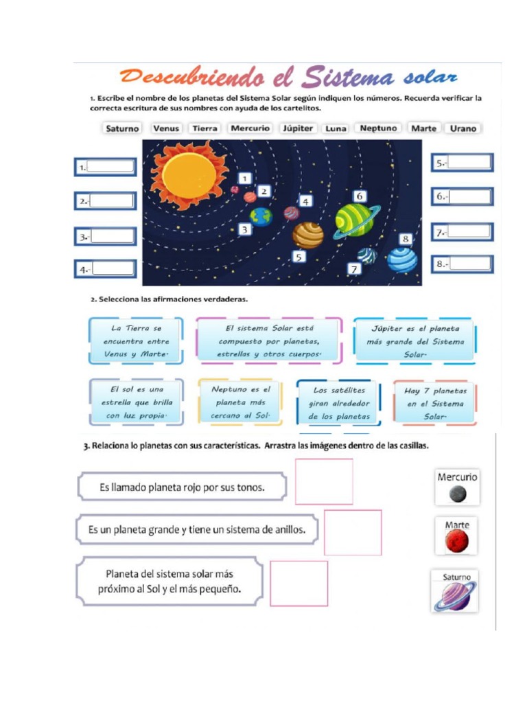 Actividad Planetas | PDF