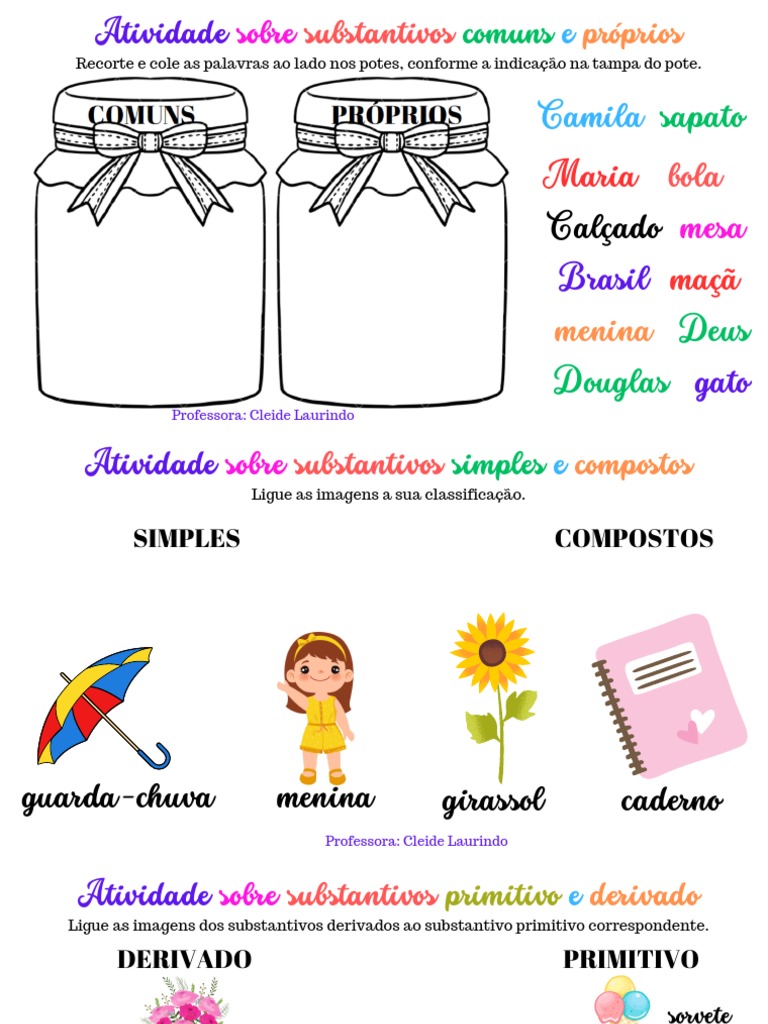 ATIVIDADE SOBRE SUBSTANTIVOS - ADAPTADA | PDF