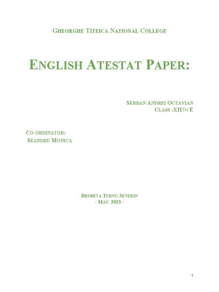 Atestat Engleza | PDF