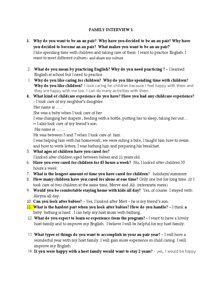 Family Interview 1 | PDF | Car