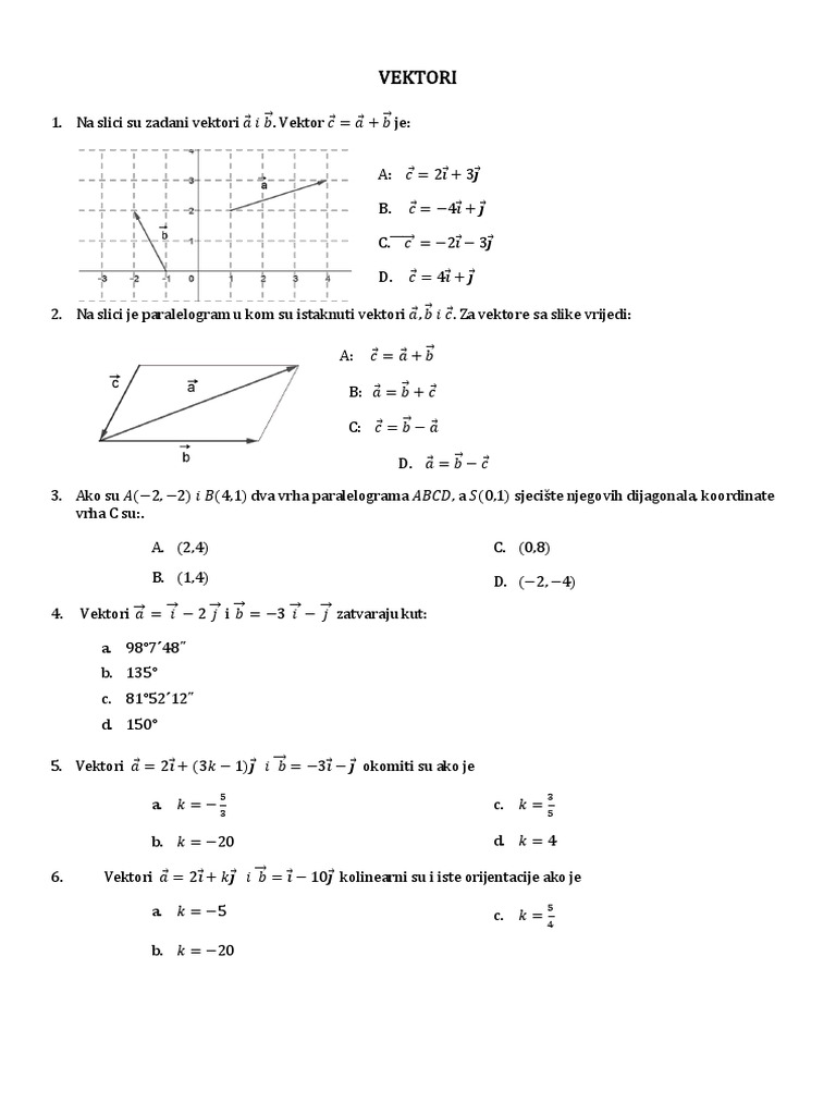Vektori - Priprema Za PPZ | PDF