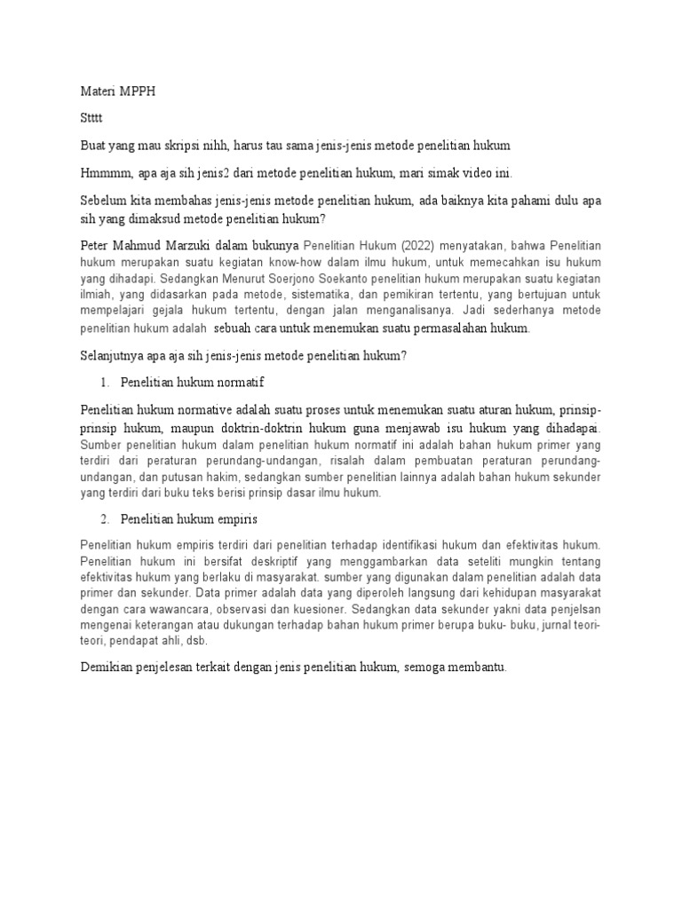 Materi MPPH | PDF