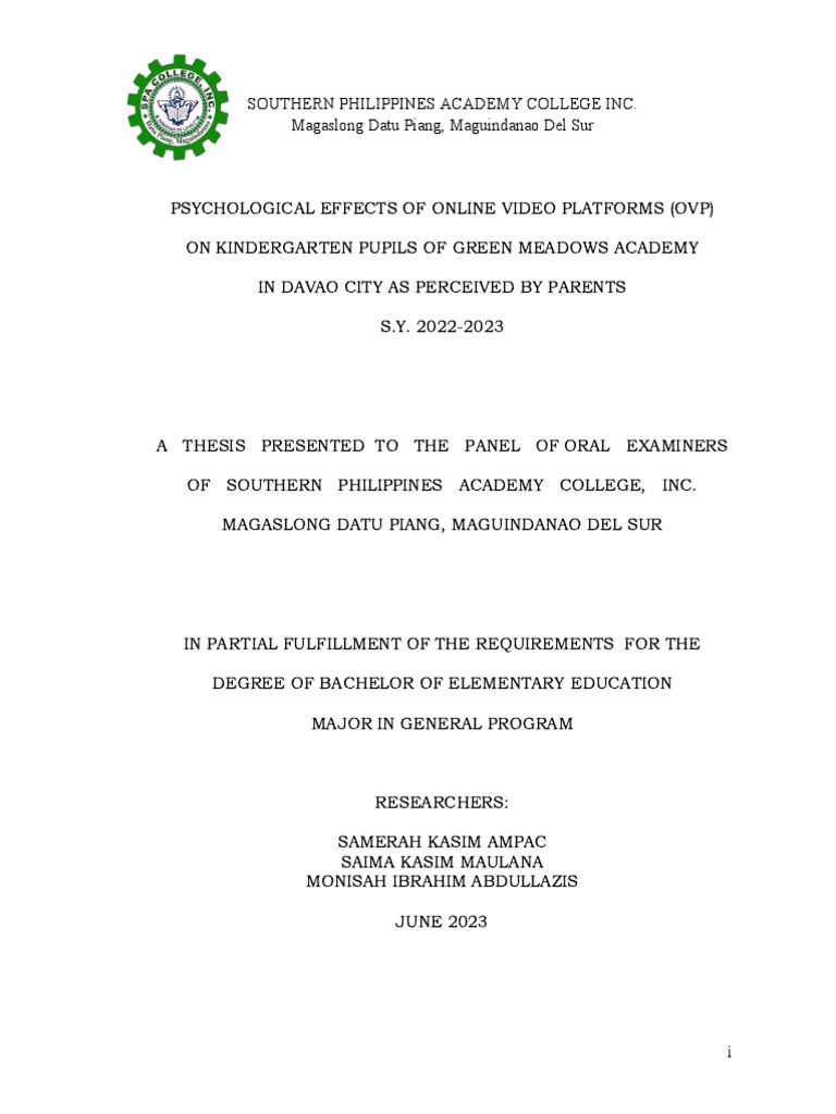 Thesis Samples | PDF | Mindanao | Thesis