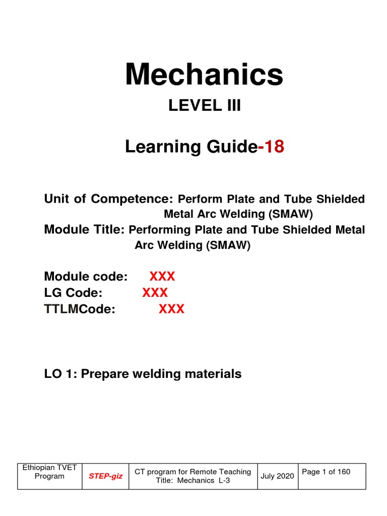 Mechanics L3_Perform Shielded Metal Arc Welding (SMAW) process 2 | PDF