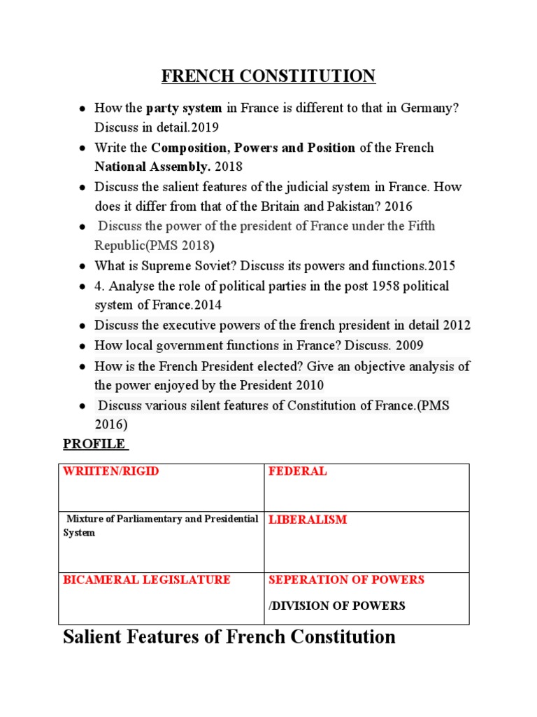 French Constitution | PDF | Constitutional Amendment | Parliament