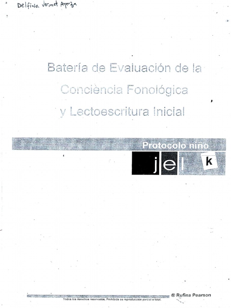 Conciencia Fonológica (JEL-K) | PDF