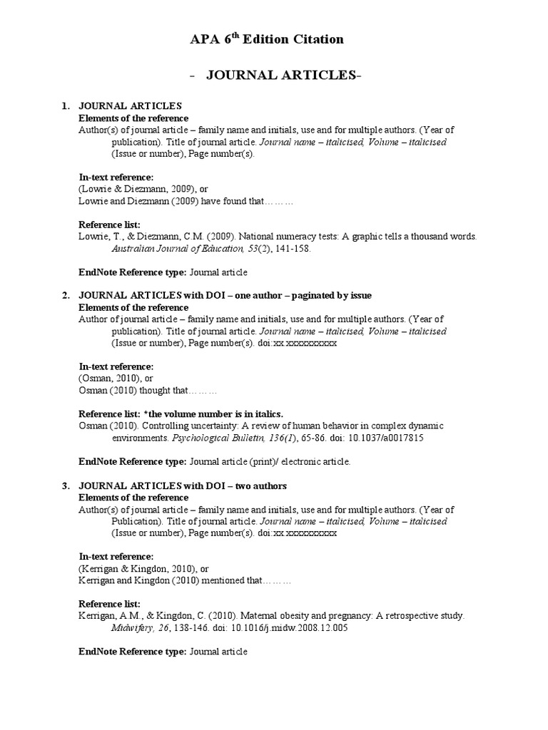 APA 6th Edition Citation | PDF