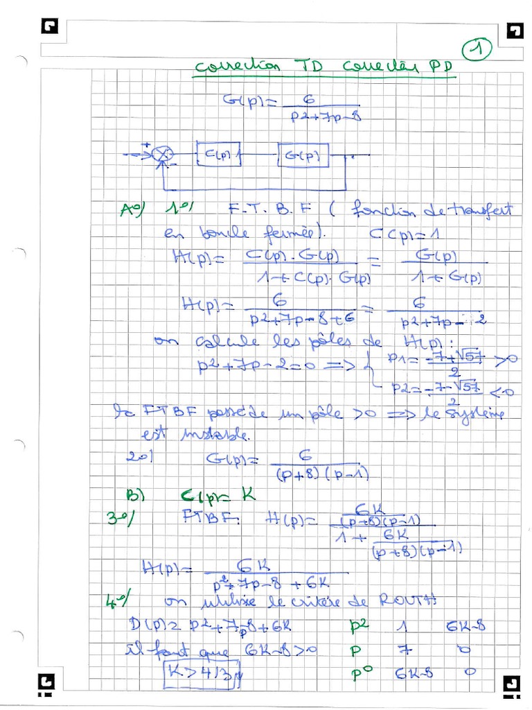 TD1 Asservissement Correction | PDF