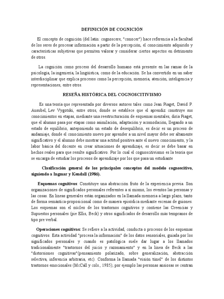 Definición y Teoría de Cognición | PDF | Sicología | Neurociencia