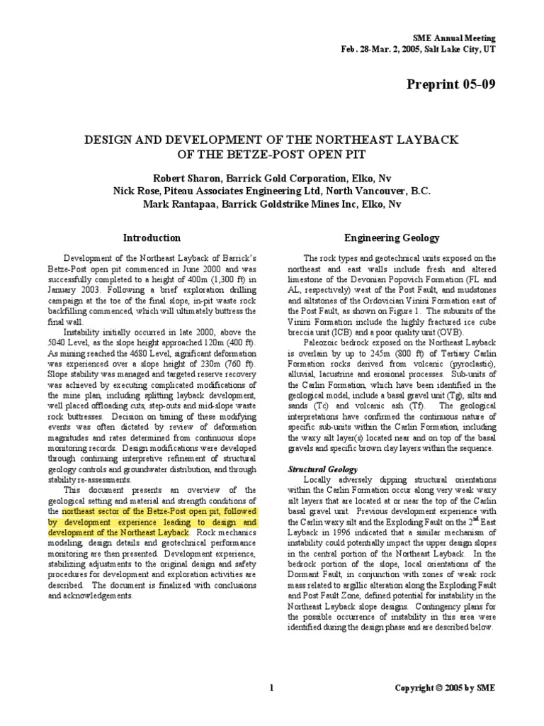 Sharon, Rose and Rantapaa - SME05 | PDF | Geology | Earth Sciences