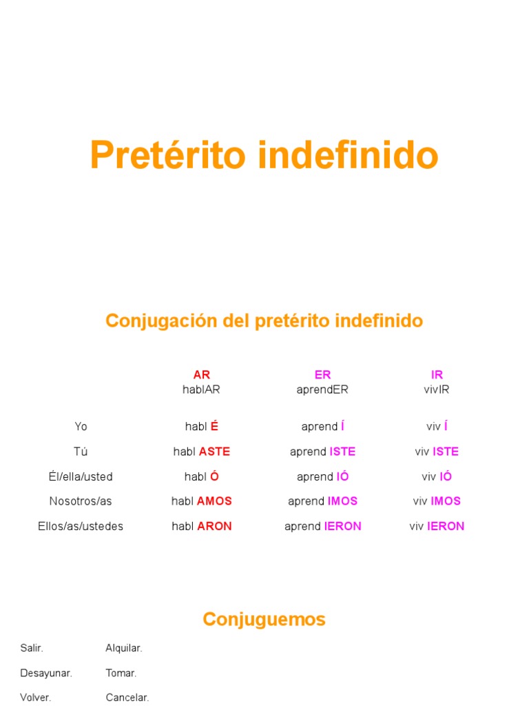 Pretérito indefinido | PDF