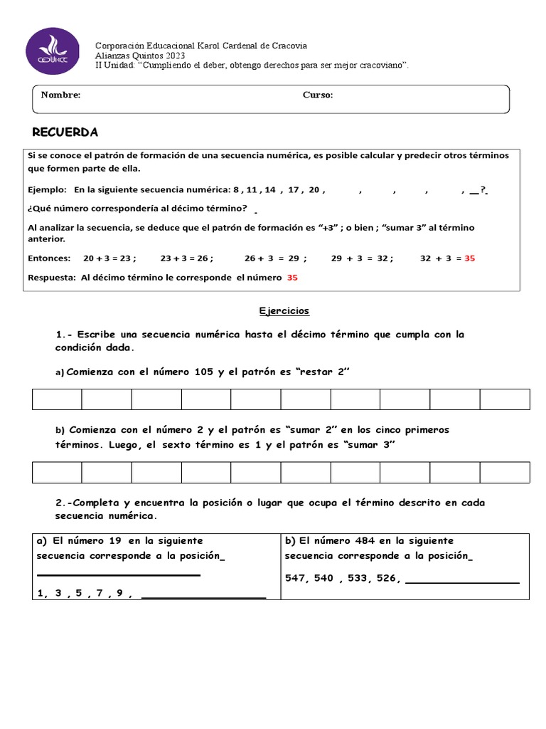 Predicción de Secuencias Numéricas | PDF