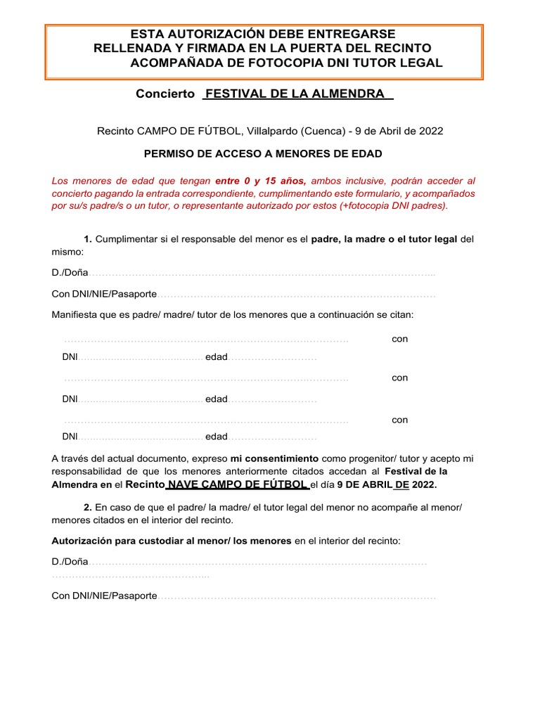 Acceso Menores Almendra Titi | PDF