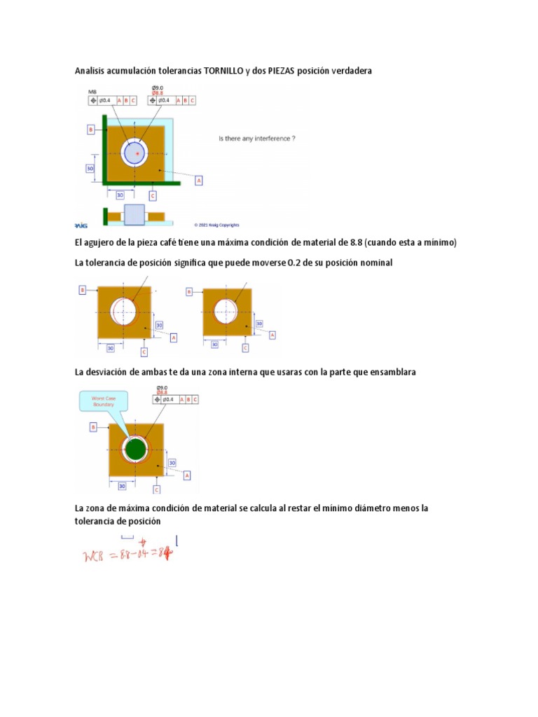 Analisis Acumulación Tolerancias TORNILLO y Dos PIEZAS Posición ...