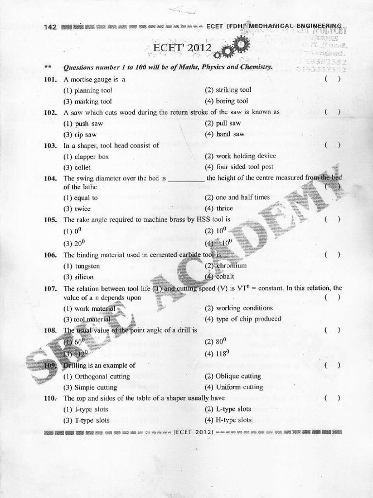 Mec QP Ecet 2012 | PDF | Turbine | Mechanical Engineering