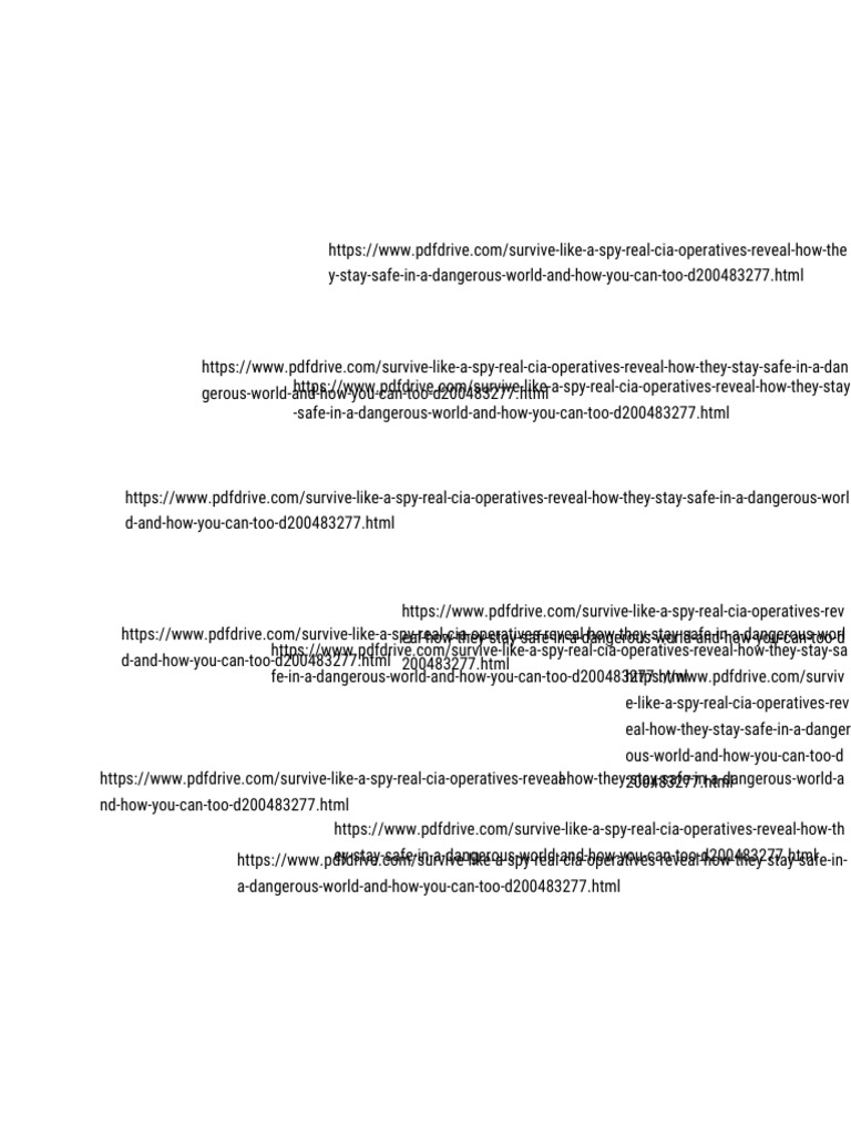 Survive Like a Spy: CIA Safety Tips | PDF
