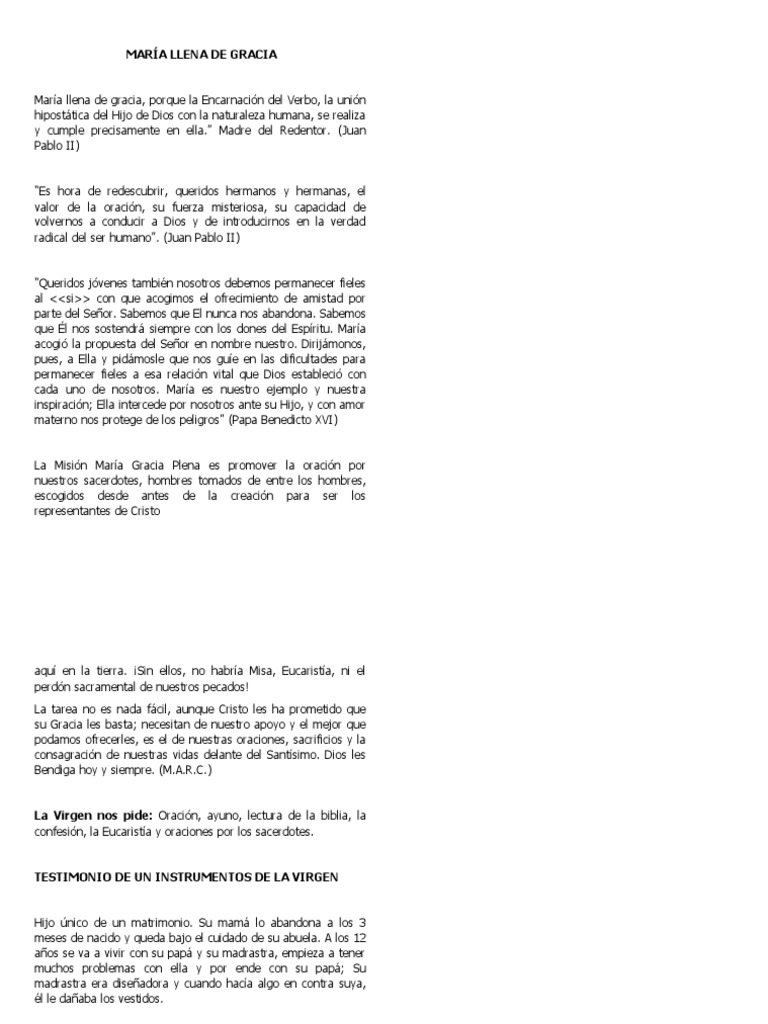 Maria Llena de Gracia - Imprimible | PDF