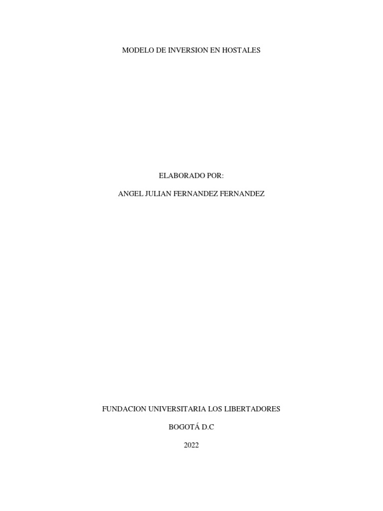 Modelo de Inversion en Hostales | PDF | Franquiciamiento | Marca