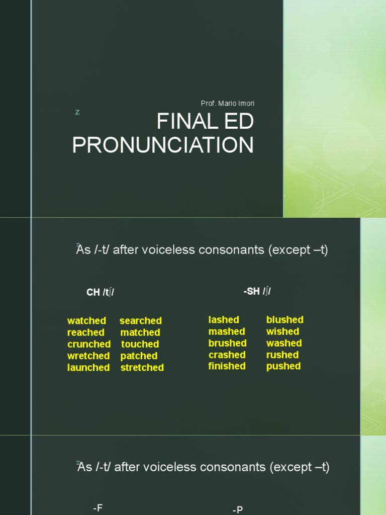 Final Ed Pronunciation | PDF