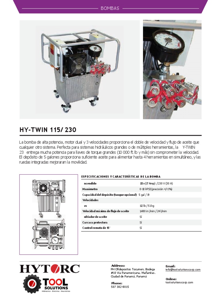 HYTORC HY - TWIN 115 - 230-Cut - sheet-SP | PDF