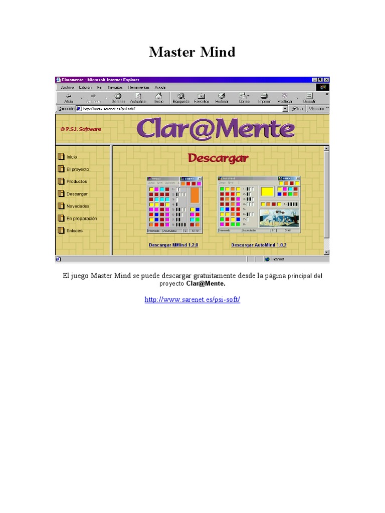 Descarga gratis Master Mind aquí | PDF