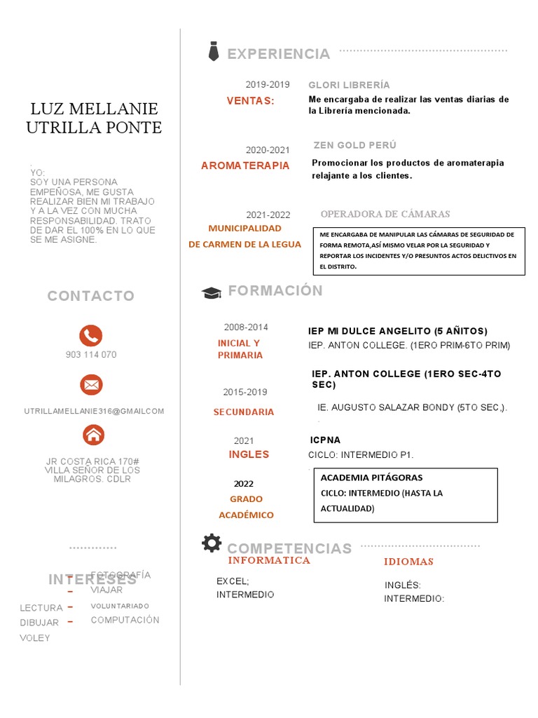 CV Mel Lanie Original | PDF