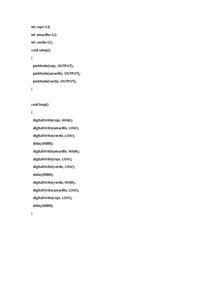 Codigo Semaforo | PDF