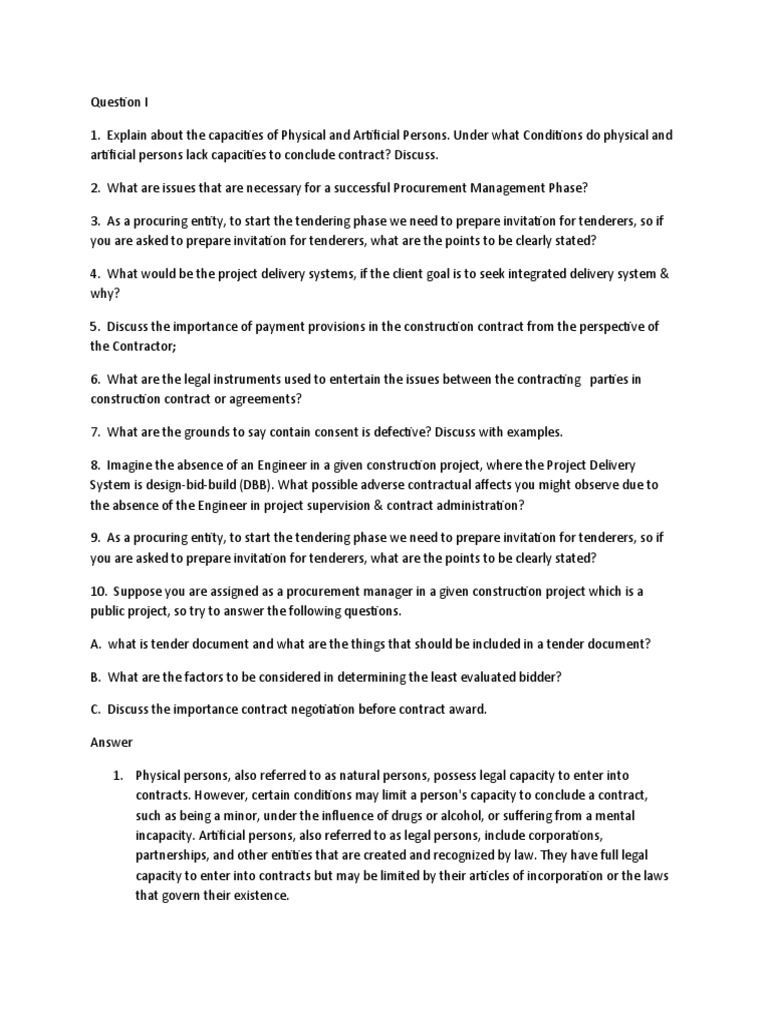 Home Take Exam Procurement Qestion and Answer | PDF