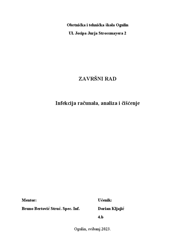 Obrtnicka I Tehnicka Skola Ogulin Zavrsni Rad Dorian Kljajic 4.b | PDF Obrtnicka I Tehnicka Skola Ogulin Zavrsni Rad Dorian Kljajic 4.b | PDF