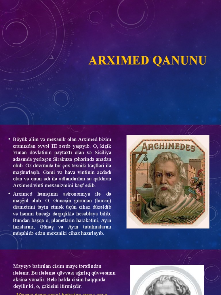 Hidrologiya (Arximed Qanunu) | PDF
