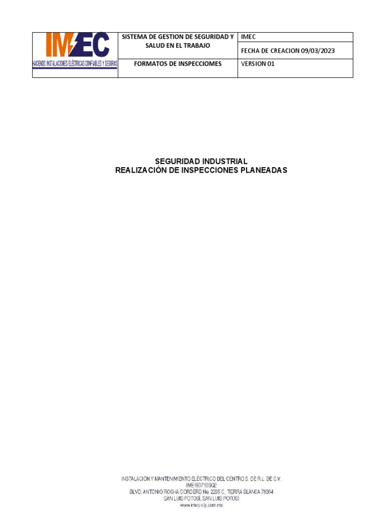 Procedimiento de Inspeccion | PDF | Valores