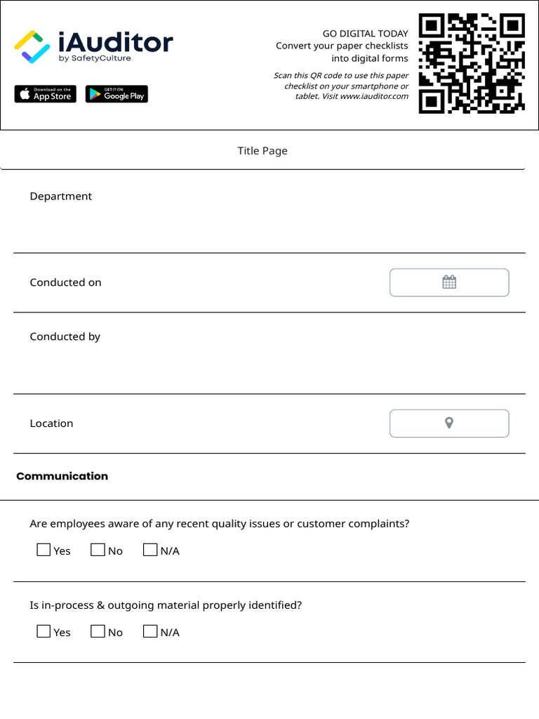 Layered Process Audit Template - SafetyCulture | PDF | Computing