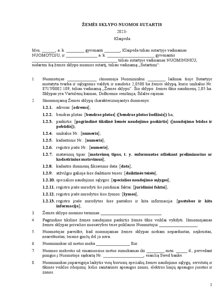 Zemes - Nuoma - Sutartis (2) - Kopija | PDF