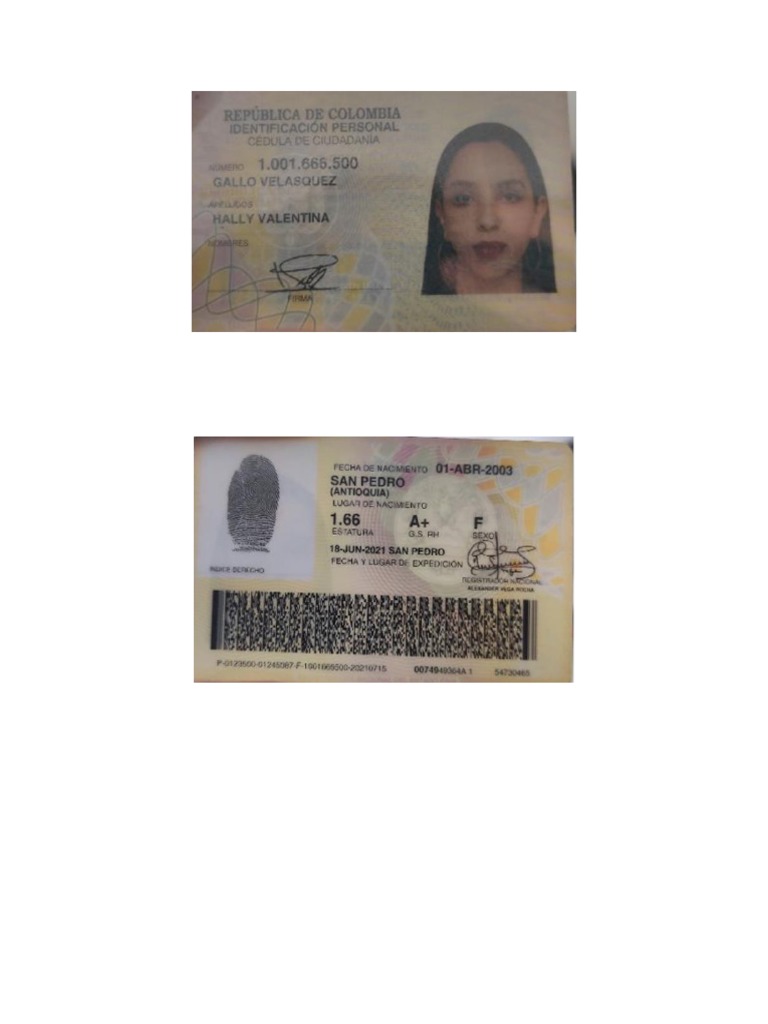 Cedula Hally Valentina | PDF