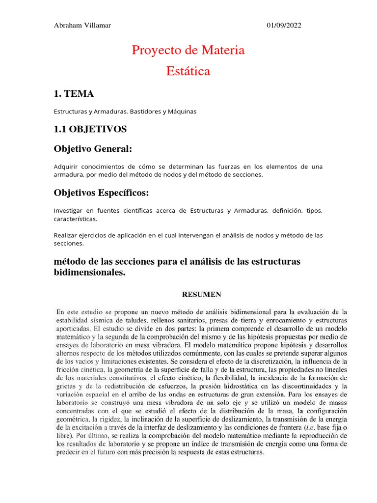 Proyecto de Estatica | PDF | Fuerza