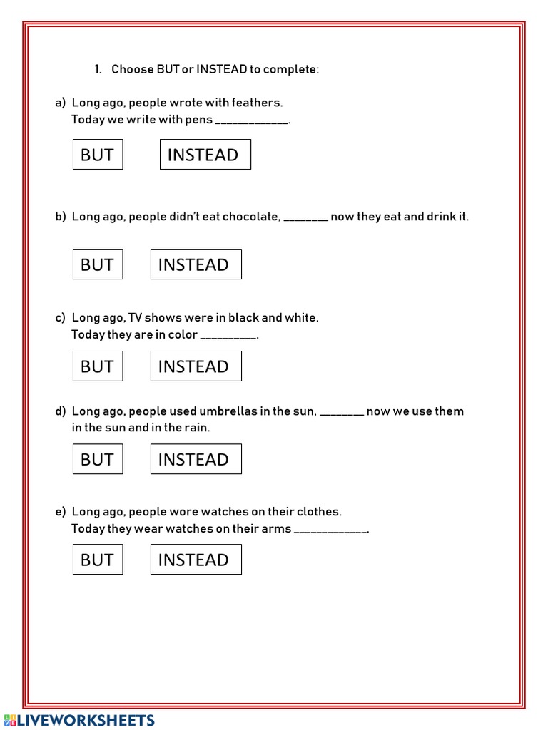 But Instead Exercises | PDF