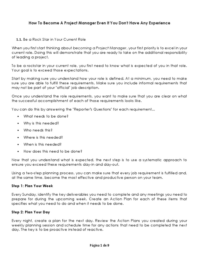 How To Become A Project Manager | PDF