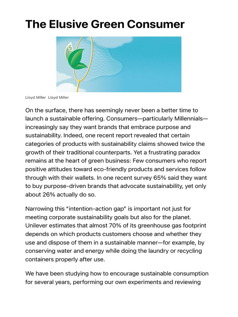 Understanding the Green Consumer Paradox | PDF | Energy Conservation ...