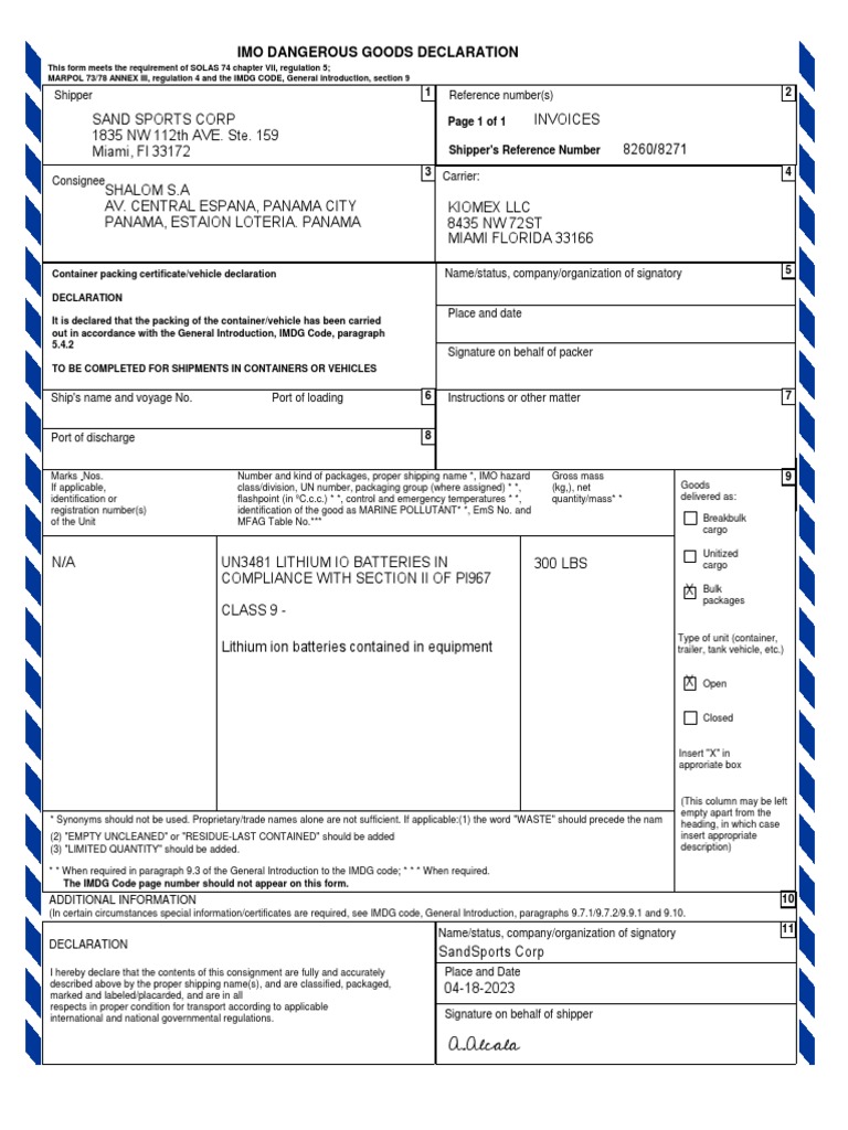 IMO Declaration SHALOM | PDF