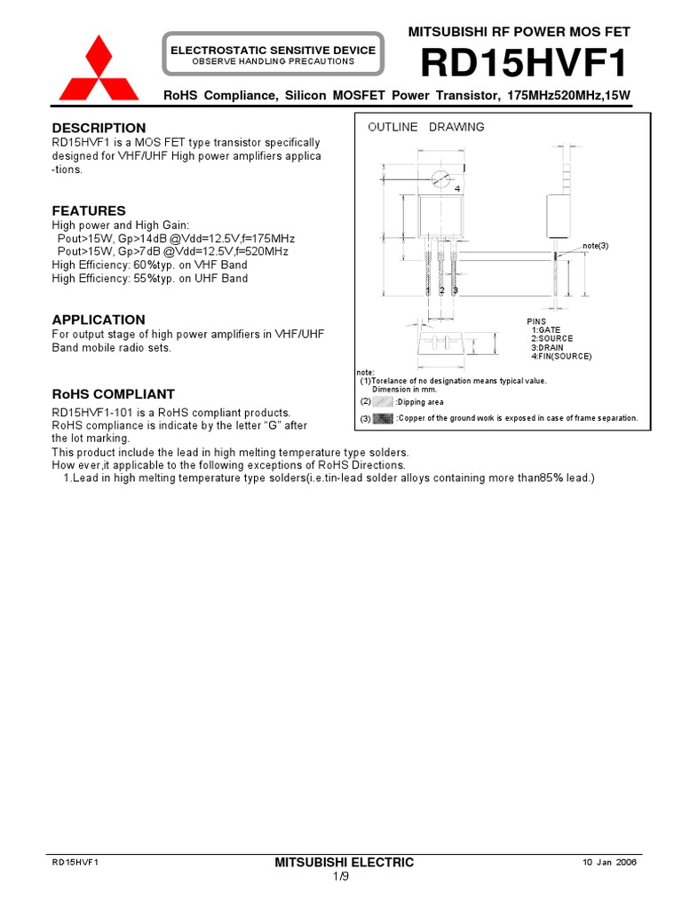 RD15HVF1 Mitsubishi Elenota - PL | PDF